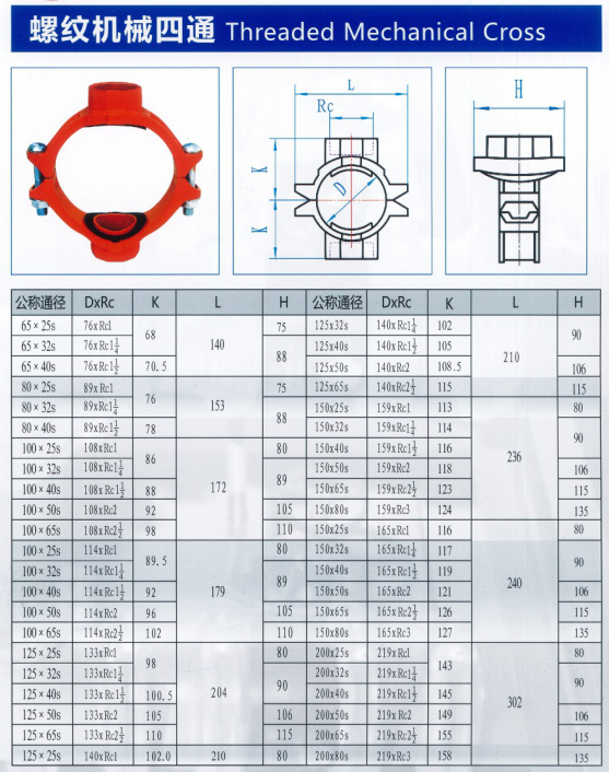 THREADED MECHANICAL CROSS – Hebei Jianzhi Casting Group